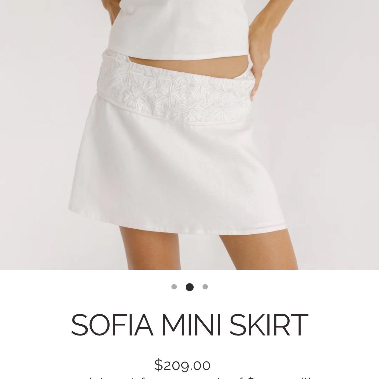 EISHA Collective: Sofia Mini Skirt (white) size ll... - Depop