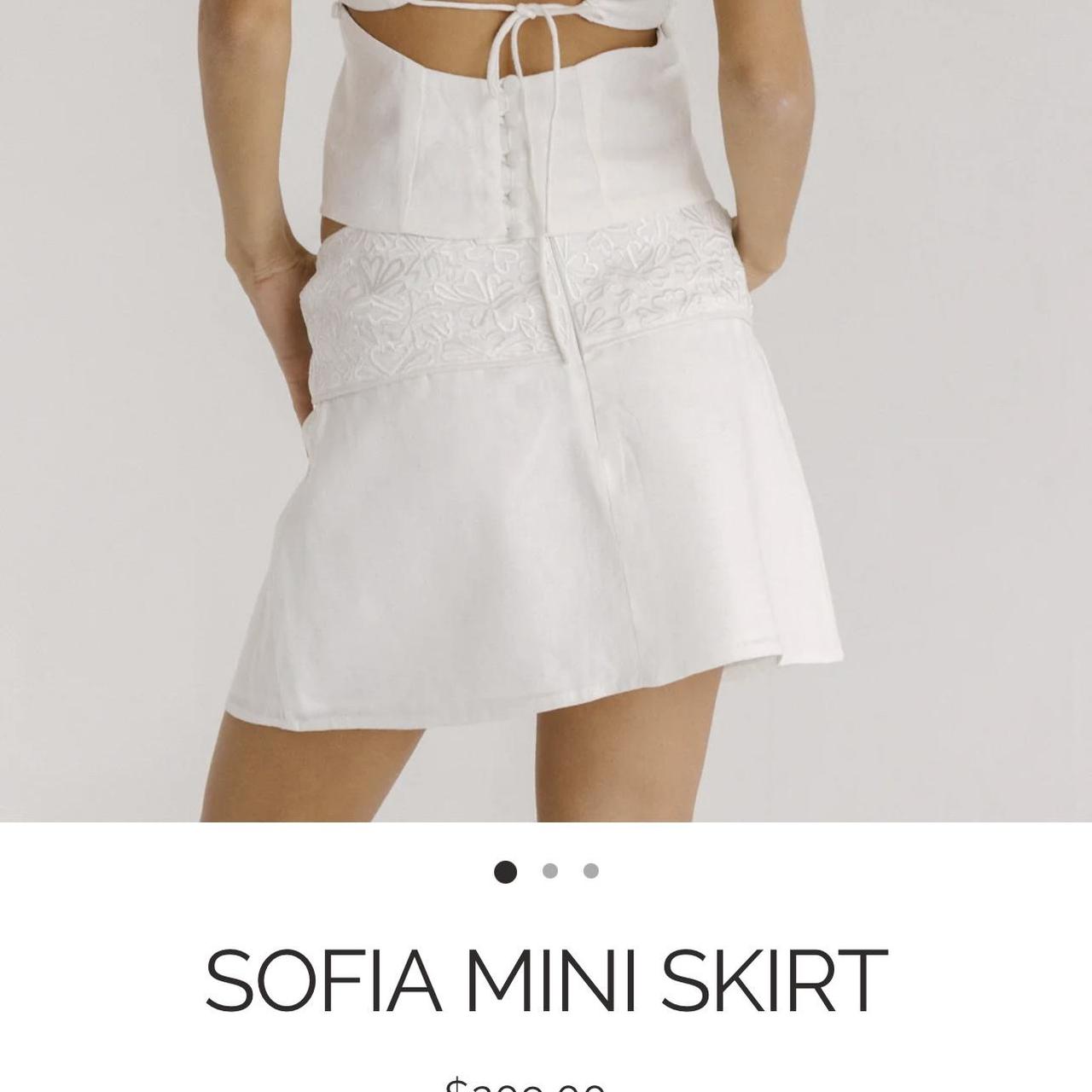 EISHA Collective: Sofia Mini Skirt (white) size ll... - Depop