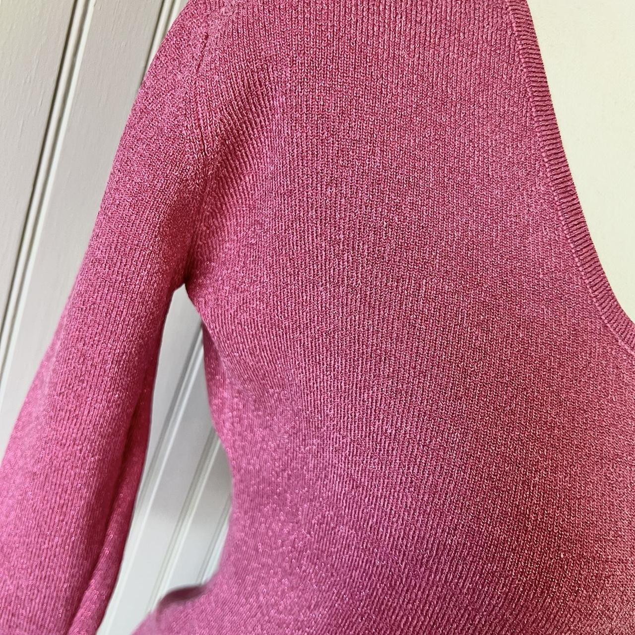So cute, hot pink knit Sweater All pink glitter Not... - Depop