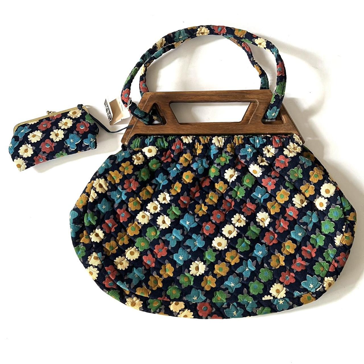 Vintage 1960s Rosalind Binder Corduroy Handbag Wood... | Depop