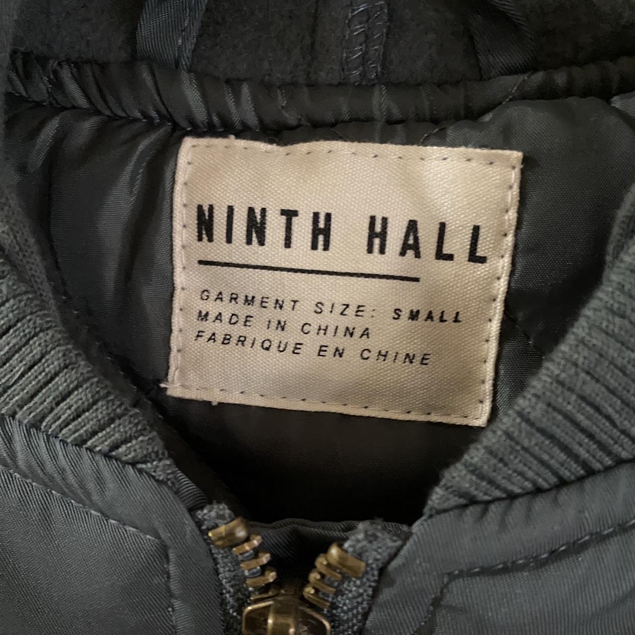 Ninth Hall Hooded Bomber Jacket size small grey-blue... - Depop