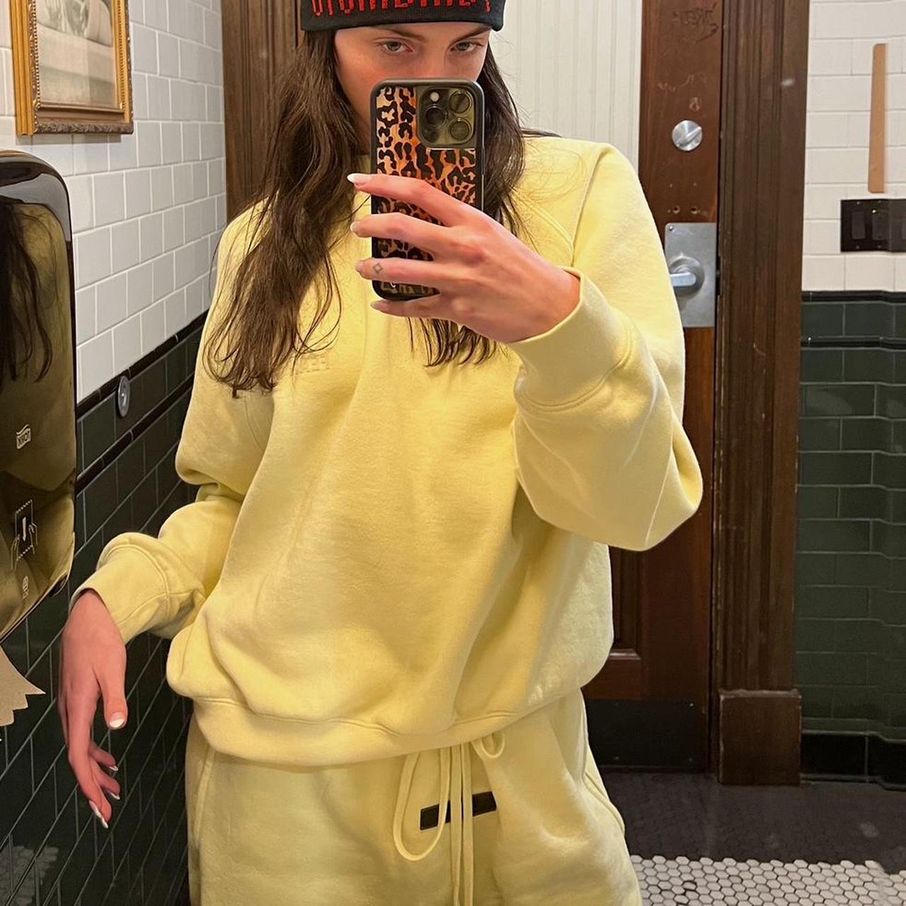 Essentials sweat set (Yellow looks white in the... - Depop