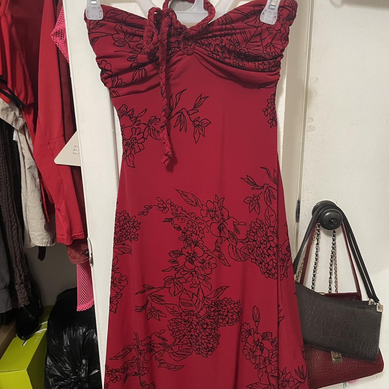 sexy red Y2K flow Dress ️ #y2k #grunge #summer Size:... - Depop