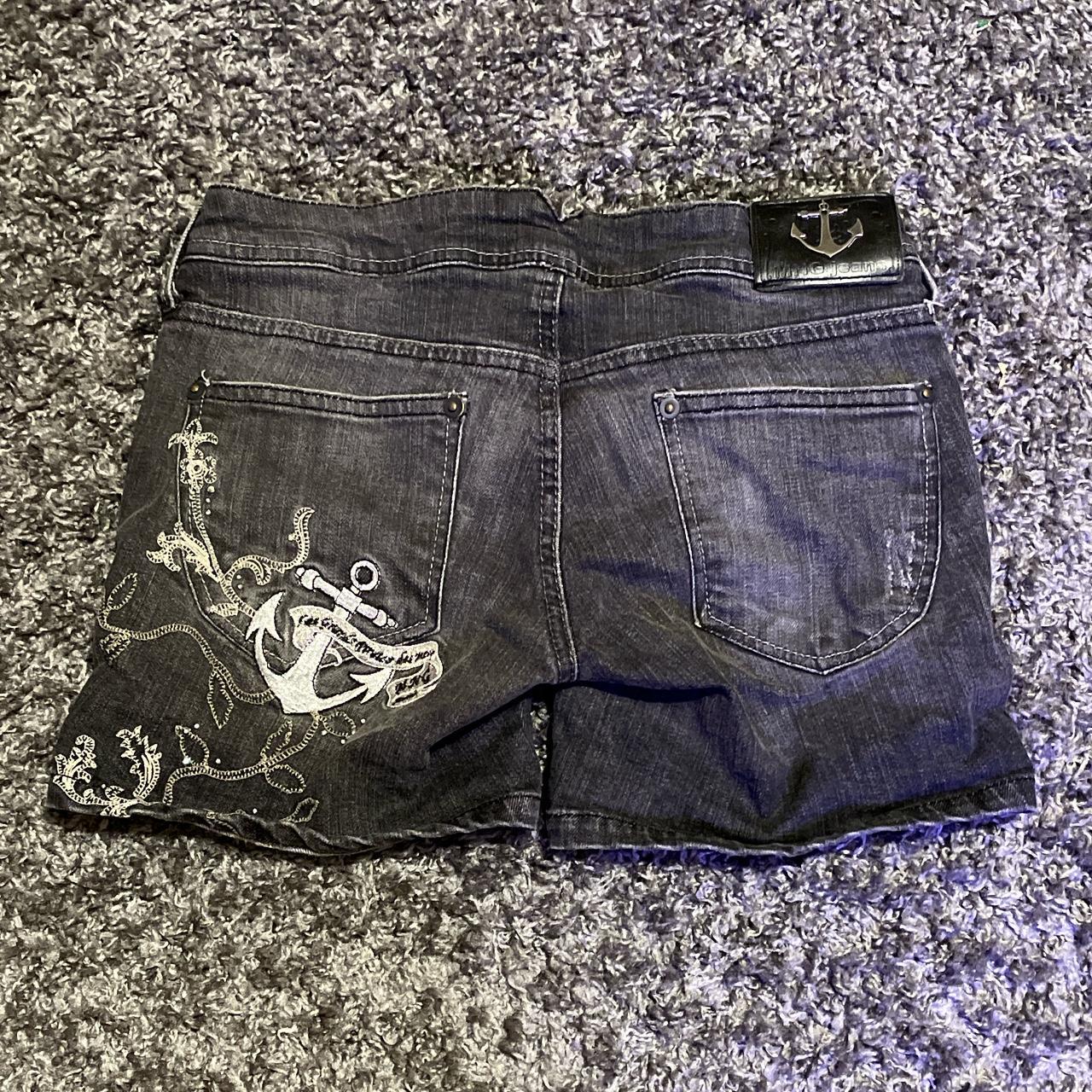 super cute low rise shorts with embroidered anker... - Depop