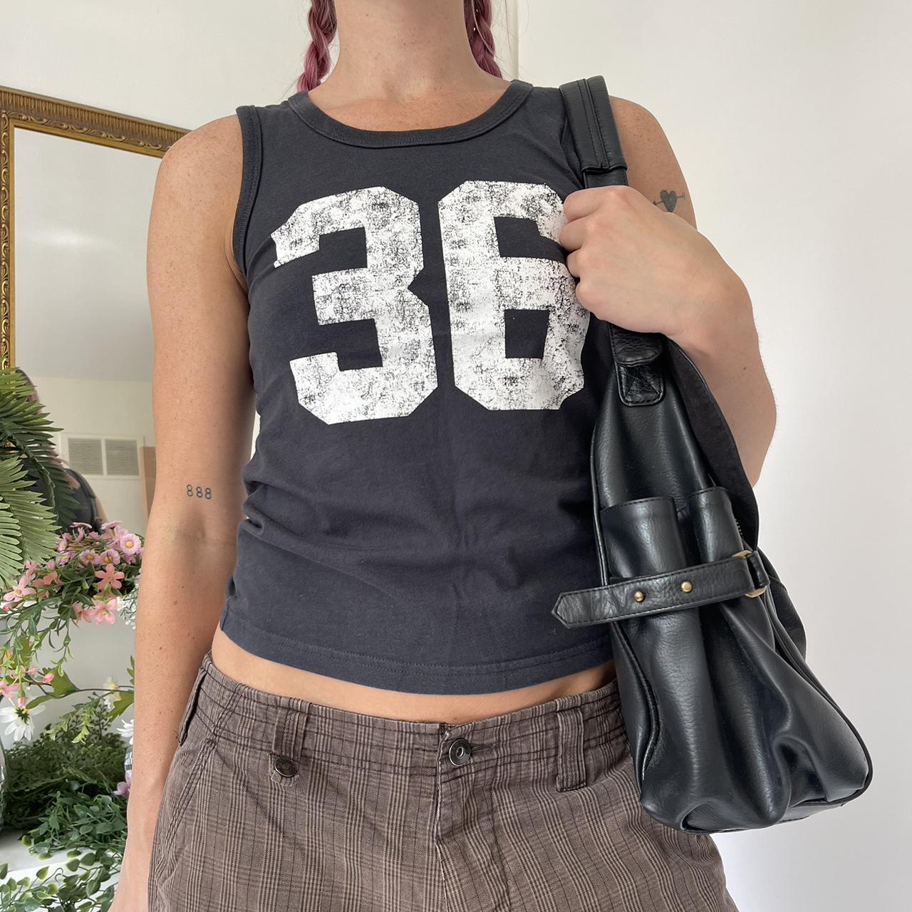 Fitted number tank top Size boys M/ women’s small... - Depop