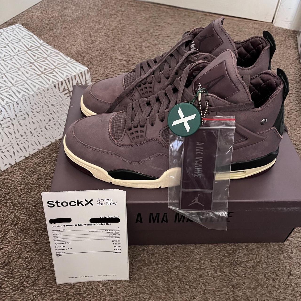 authentic jordan 4 ma maniere shoes only tried on... - Depop