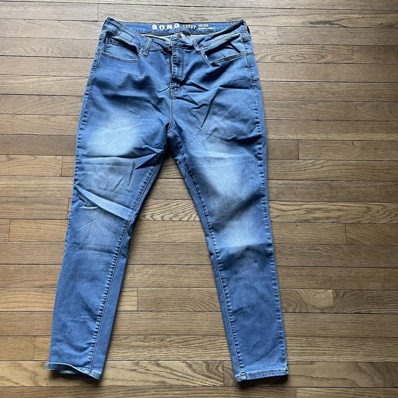 SONG curvy high rise skinny ankle jeans Size tag... - Depop
