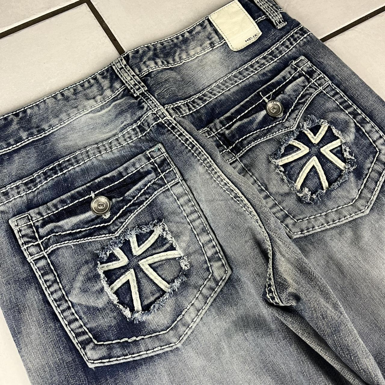 Helix Relaxed Boot Cross Pocket Jeans Size: 32x32 - Depop