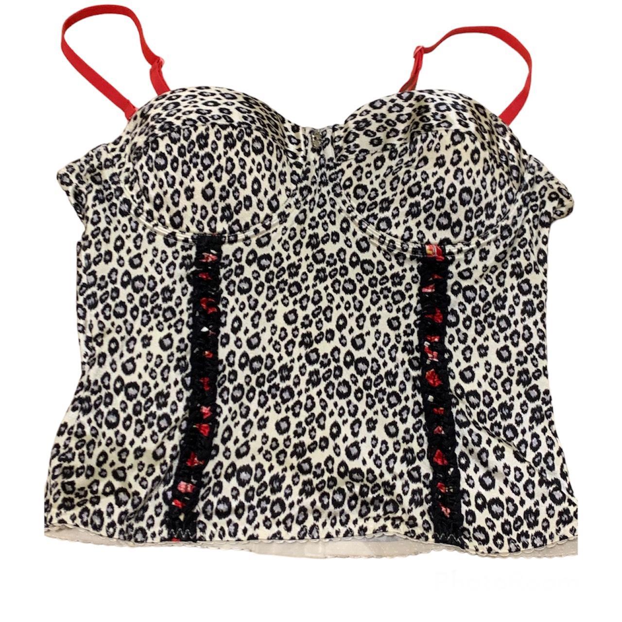 Y2k cheetah print corset top Size medium - Depop