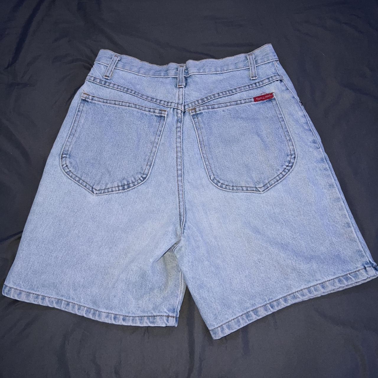 Light-washed denim jorts Size 27/28 #jorts #denim... | Depop