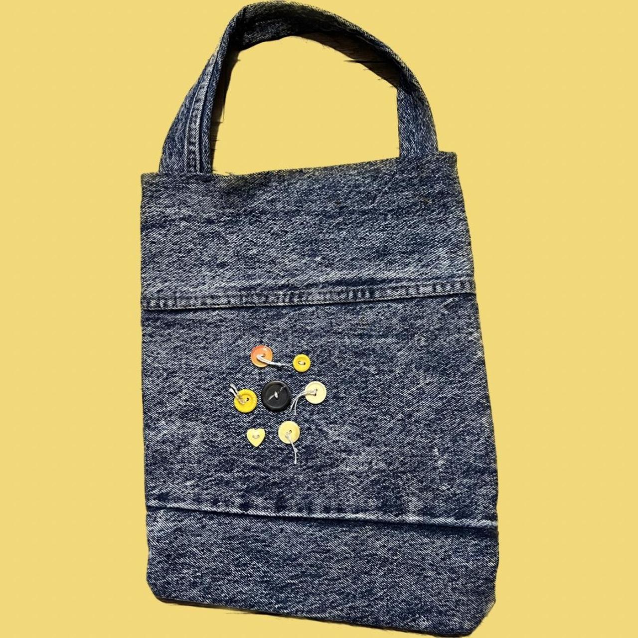 vintage denim button tote bag 🧵 -funky design &... - Depop