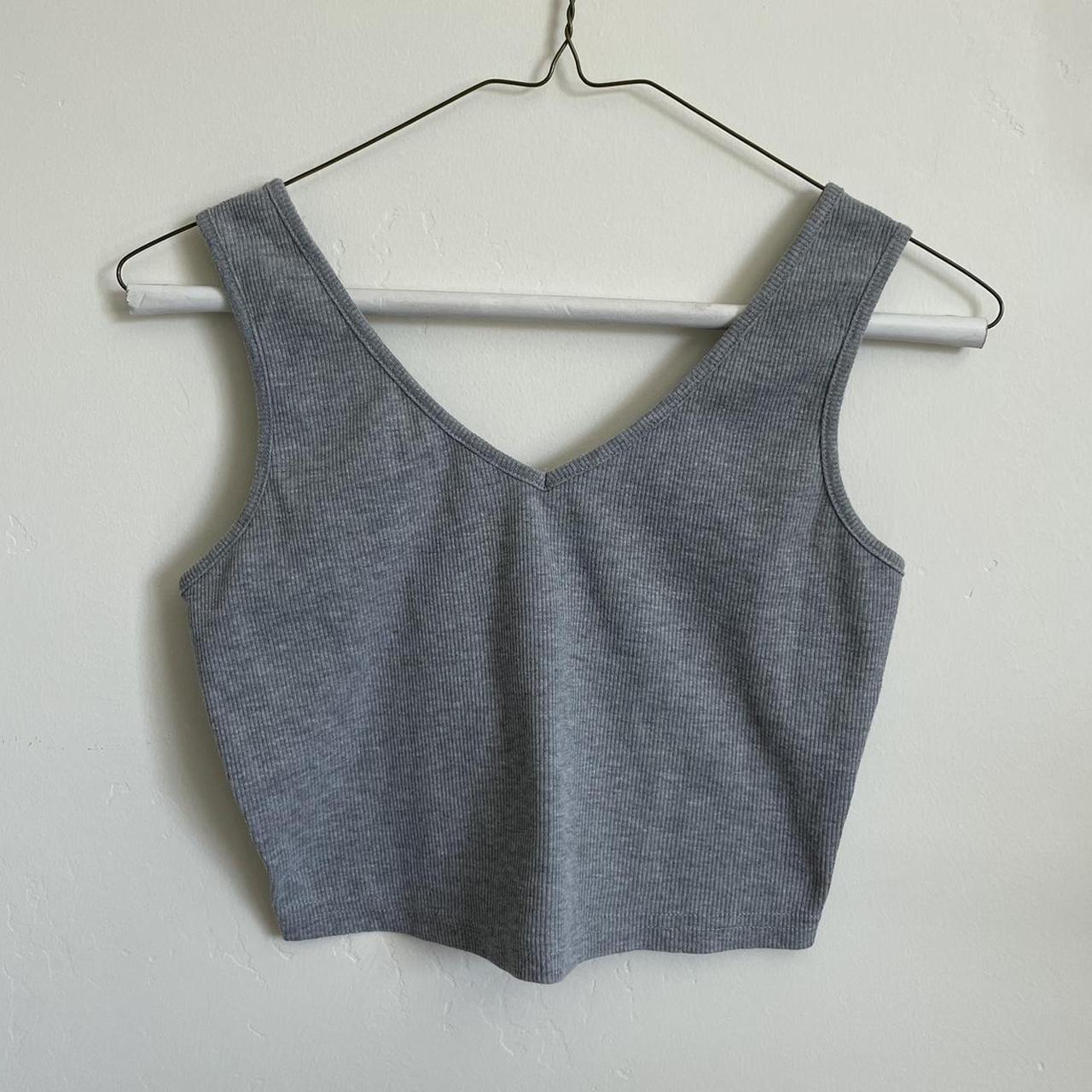 Shein ribbed grey crop top -fits like an S - Depop