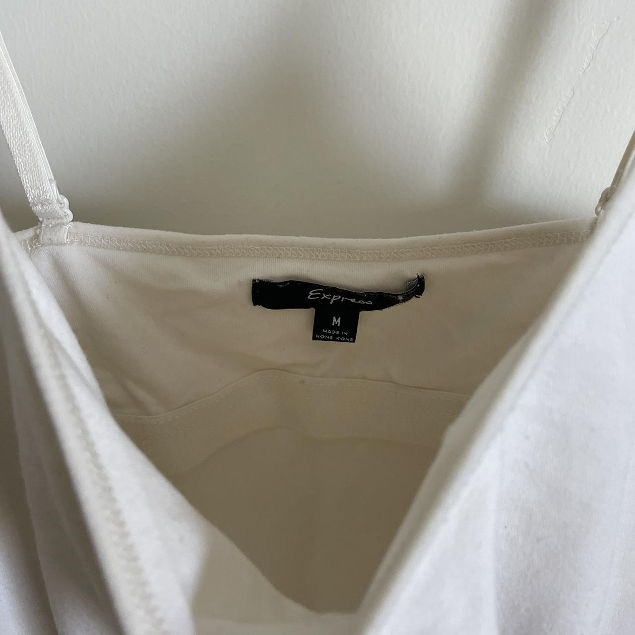 Express: white tank top with built in bra without... - Depop