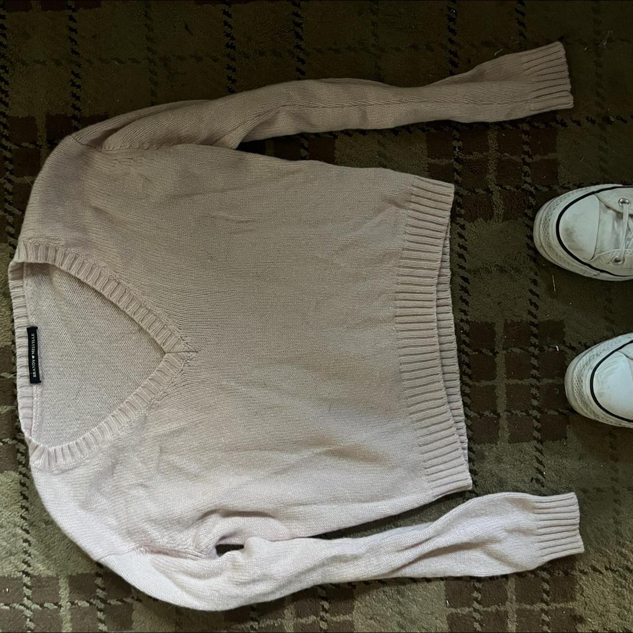 Pink brandy V neck sweater Worn once it’s been... - Depop
