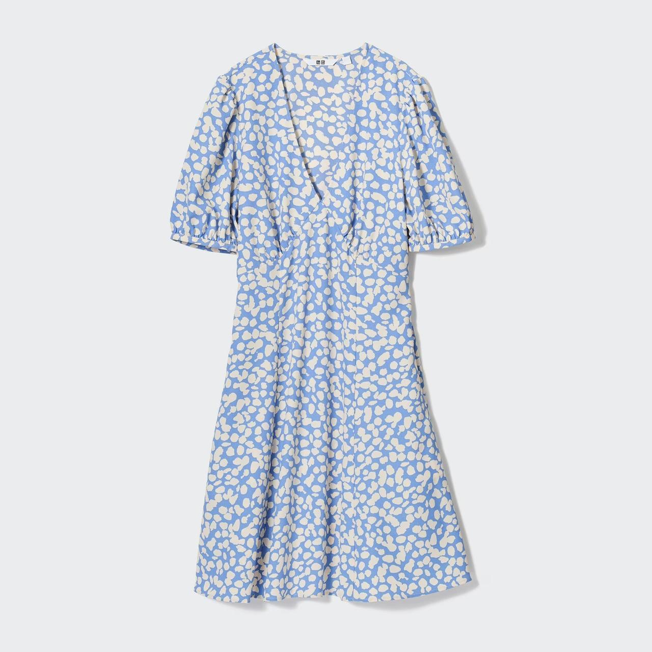 Women’s Uniqlo mini dress in Blue Pattern Size XS -... - Depop