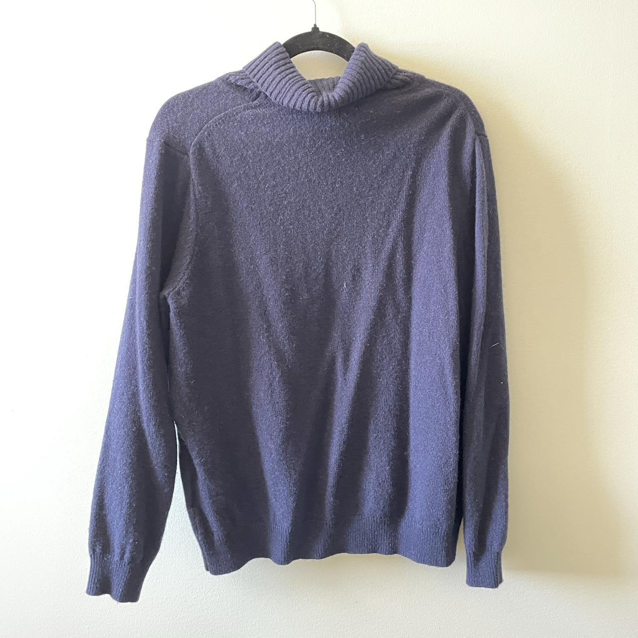 Navy Blue Wool Sweater - Depop
