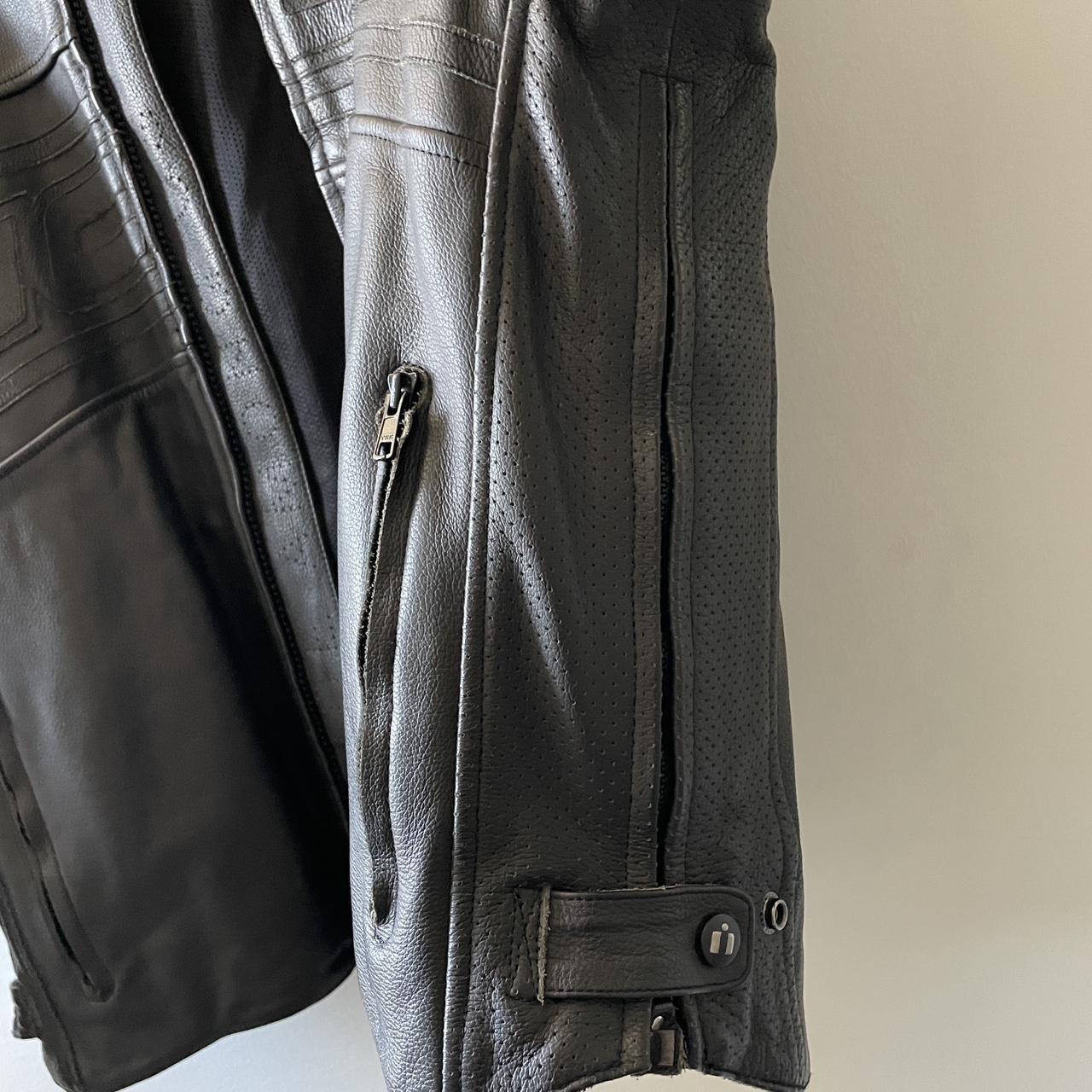 iCon Daytona Leather Motorcycle Jacket , Heavy Duty - Depop