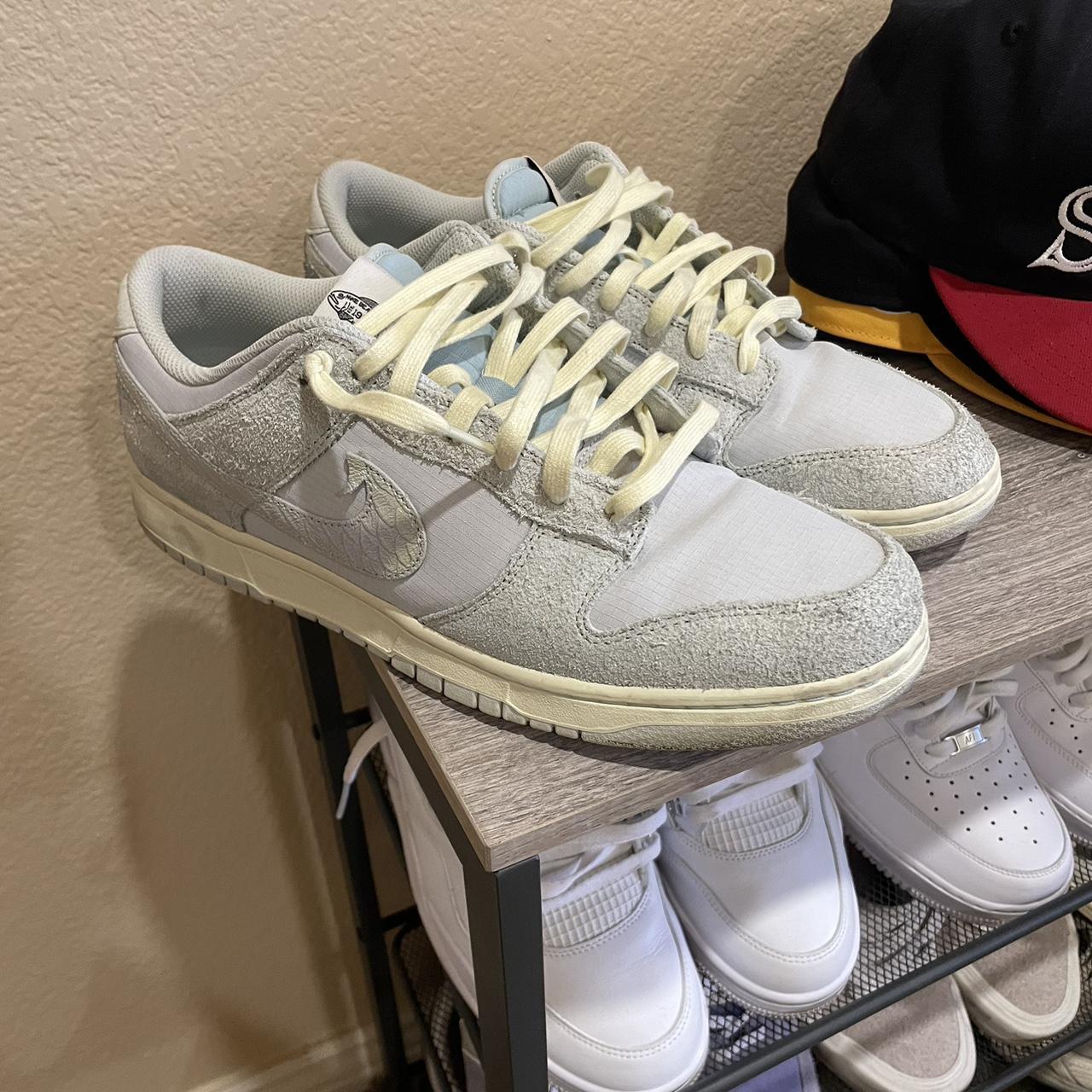 Nike Dunk Low Panda trainers in white and cream... - Depop