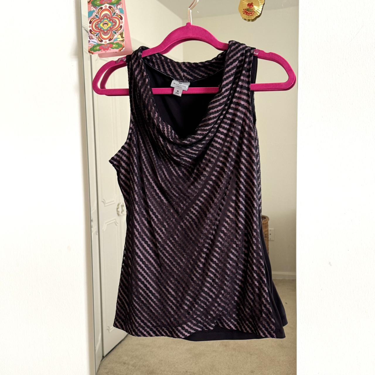 Black & pink striped Lacey tank top #stripes The... | Depop
