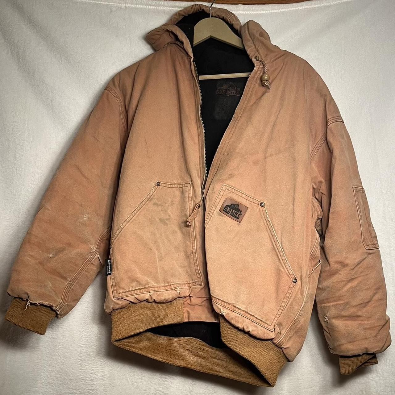the coolest vintage destresed Old Mill jacket with a... - Depop