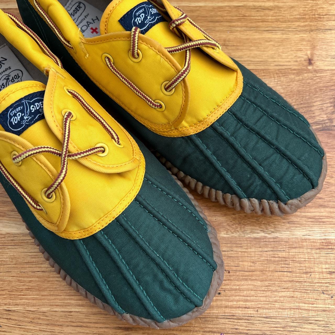 Sperry Top-Sider X Duck Moccasins Yellow & Green... - Depop