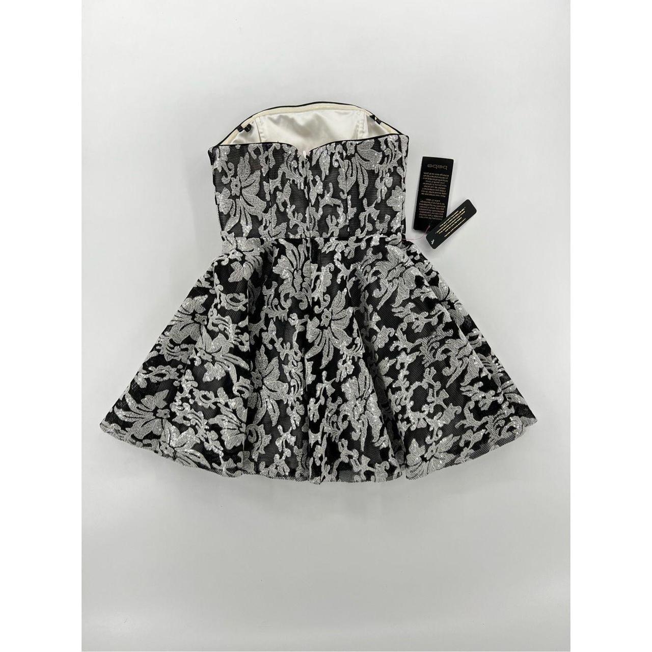 NWT BEBE Strapless Embroidered Mesh Dress No... - Depop