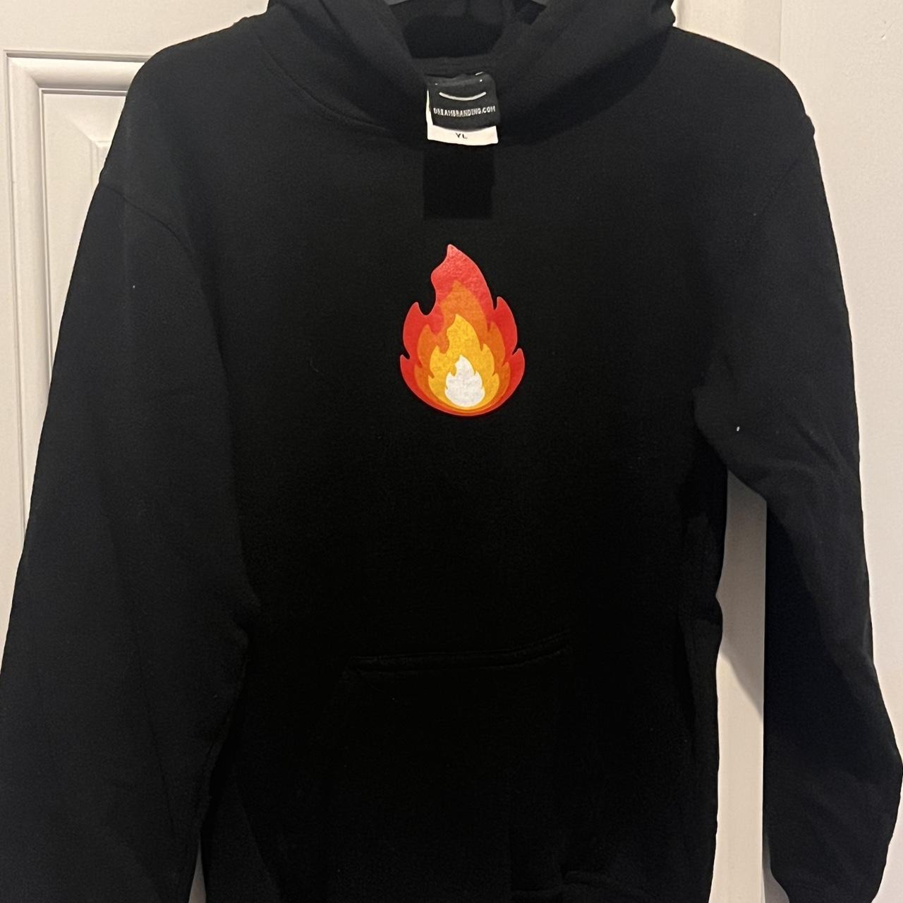 kids large sapnap flame hoodie worn twice feel free... - Depop