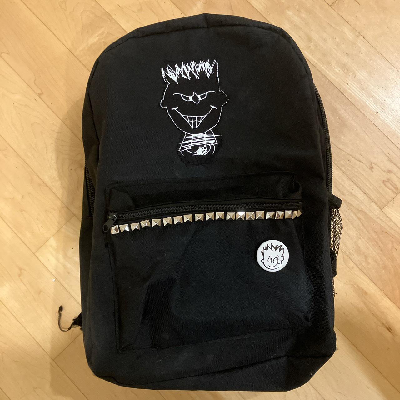 dozer back pack, hand sewn patch with bb studs and a... - Depop