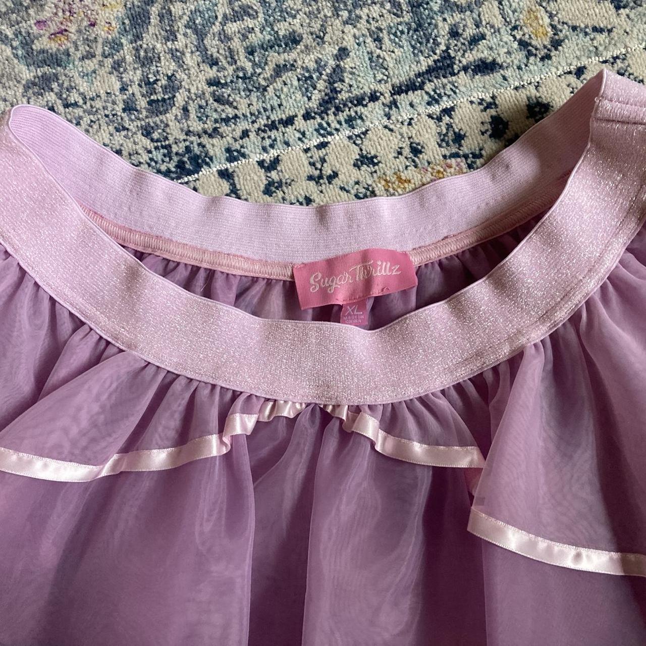 Pink poofy sheer tutu skirt from Dollskill Sugar... | Depop