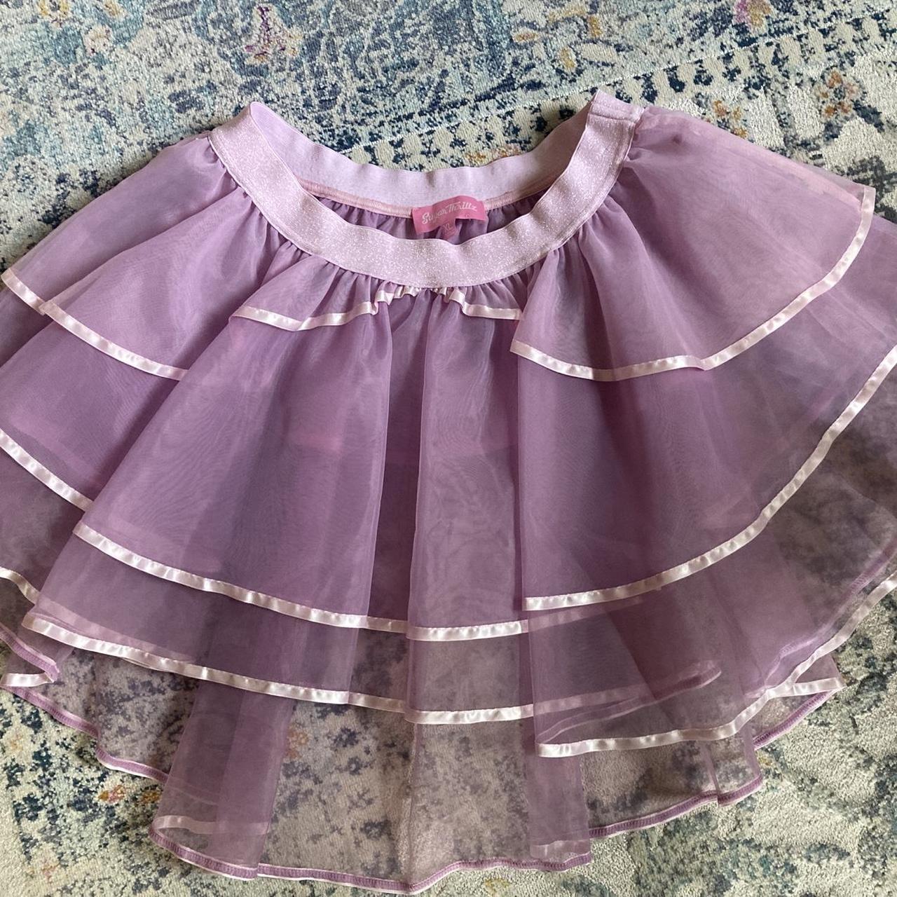Pink poofy sheer tutu skirt from Dollskill Sugar... | Depop