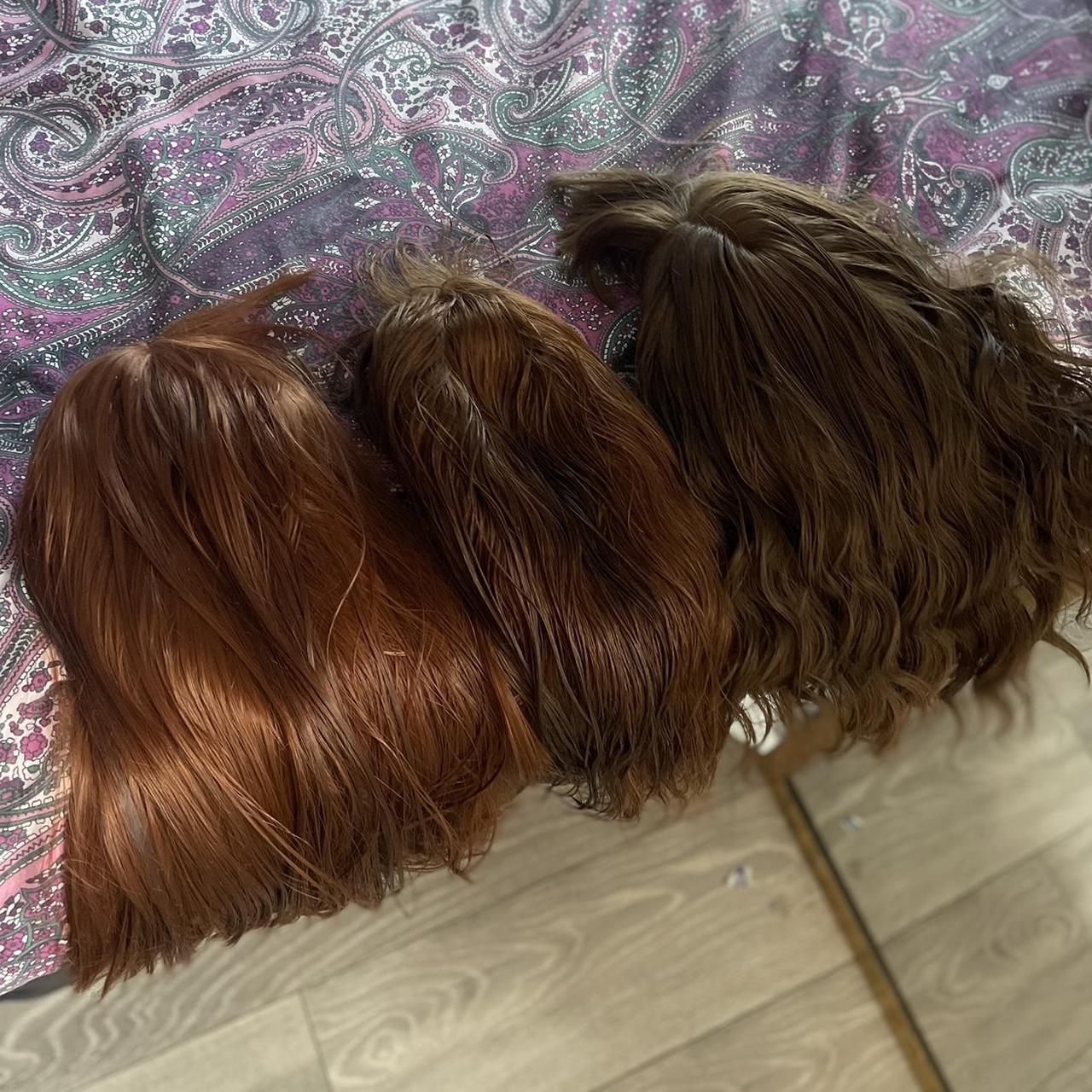 3 wigs bundle - 1 human hair and two synthetic... - Depop