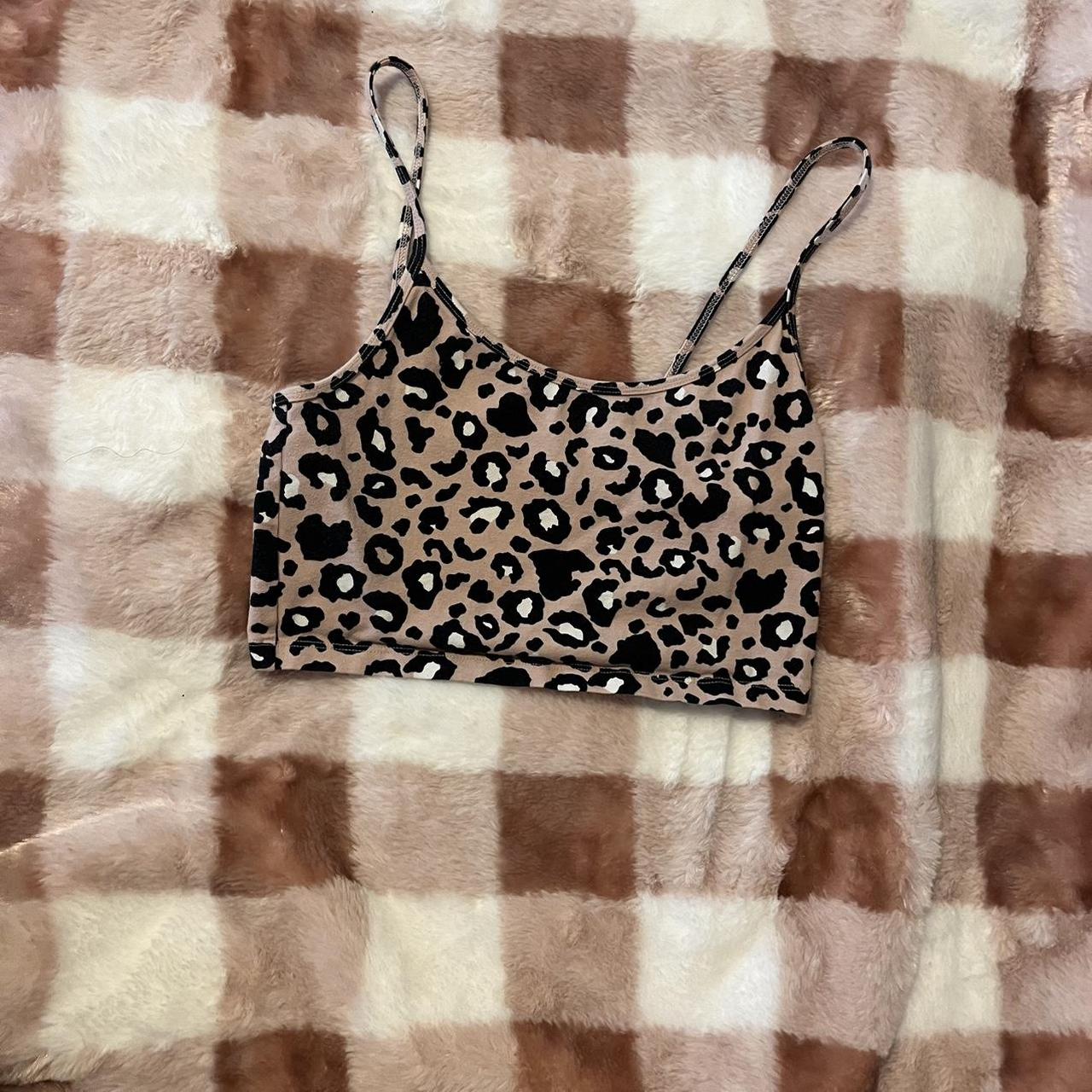 Pink cheetah, print crop top - Depop