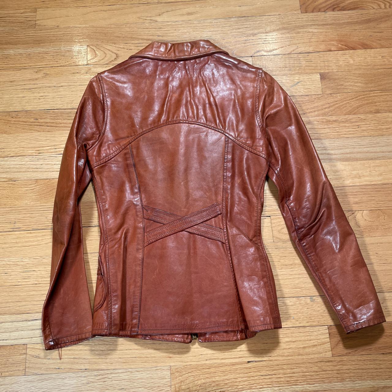 Vintage 70s The Leather Bench Leather Jacket Top... - Depop