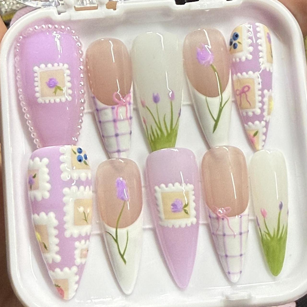 Spring nail set!! Shown in long stiletto. More info... | Depop