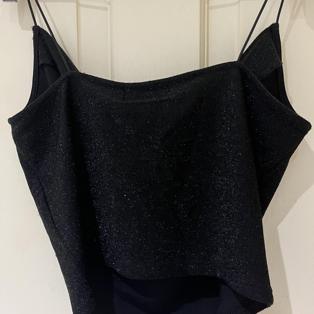 black miss valley sparkly spaghetti strap dress top.... - Depop