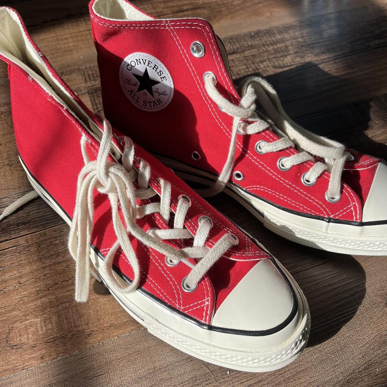 Converse Women's Red Trainers | Depop