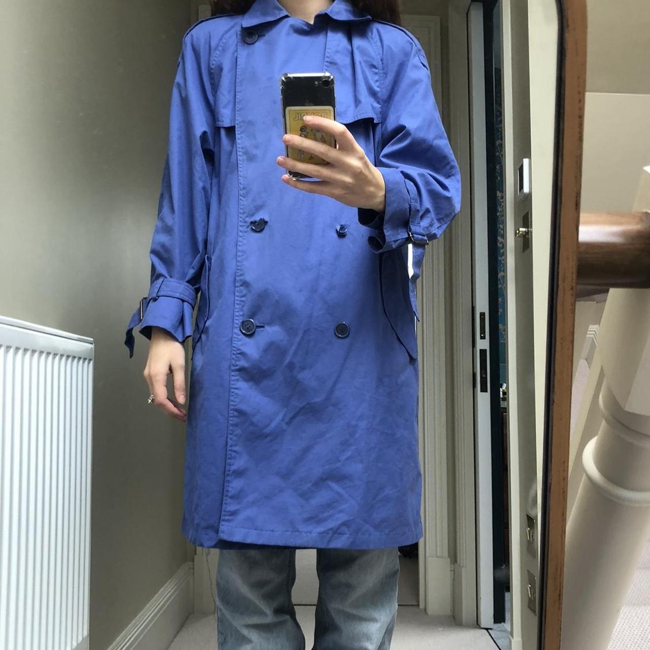 Vintage blue mac coat Size medium In good condition... - Depop