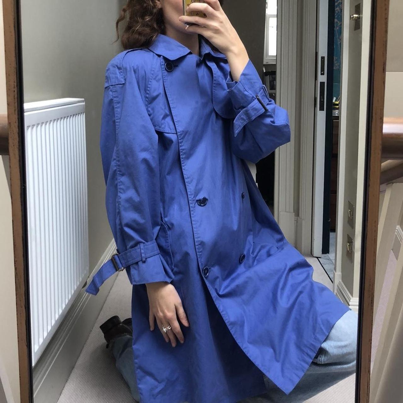 Vintage blue mac coat Size medium In good condition... - Depop