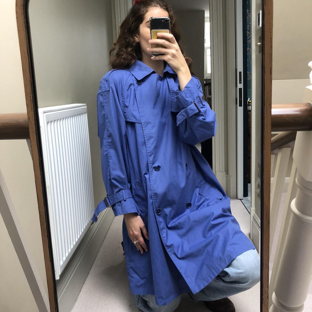 Vintage blue mac coat Size medium In good condition... - Depop