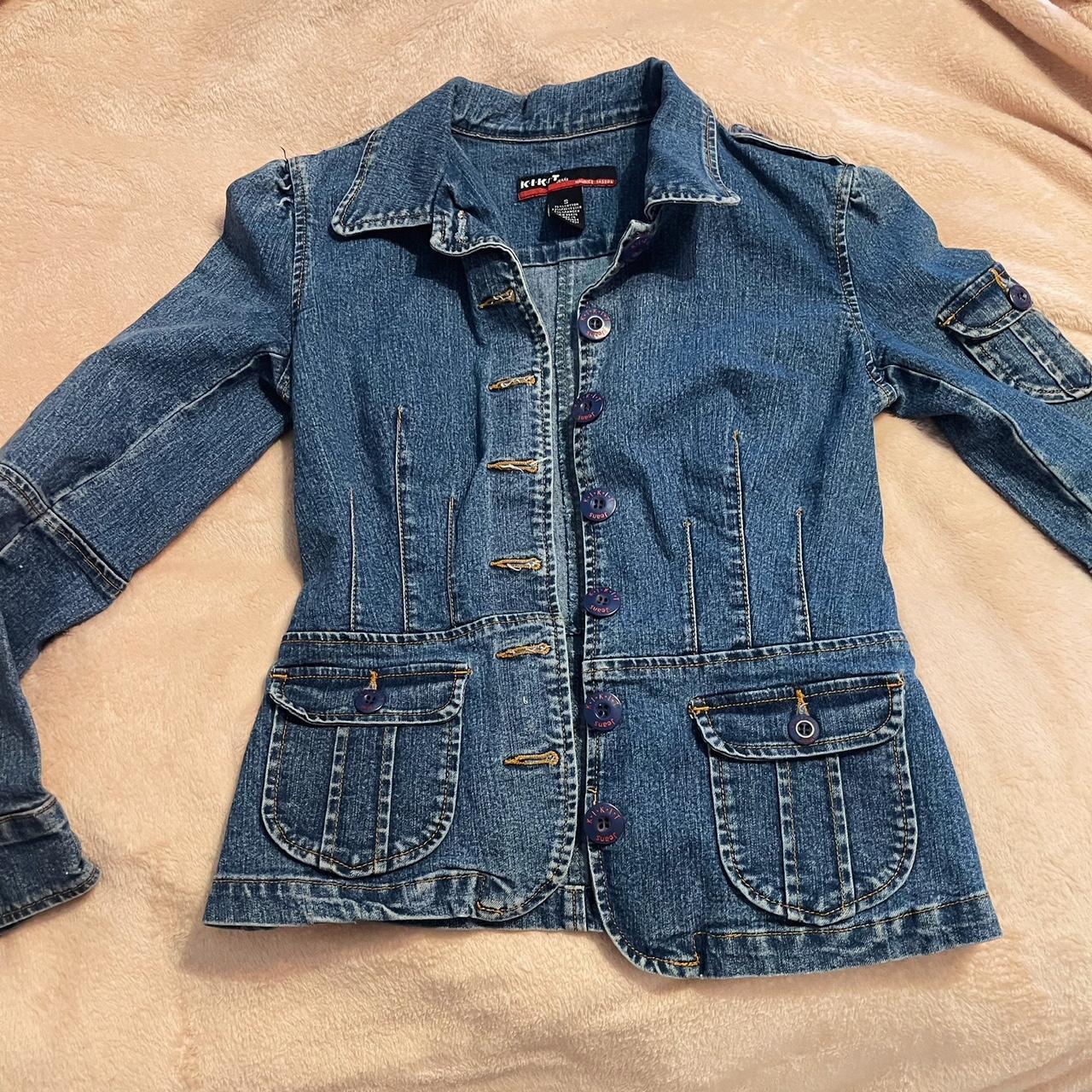 JEAN JACKET form fitting, shorter, cutest little... - Depop