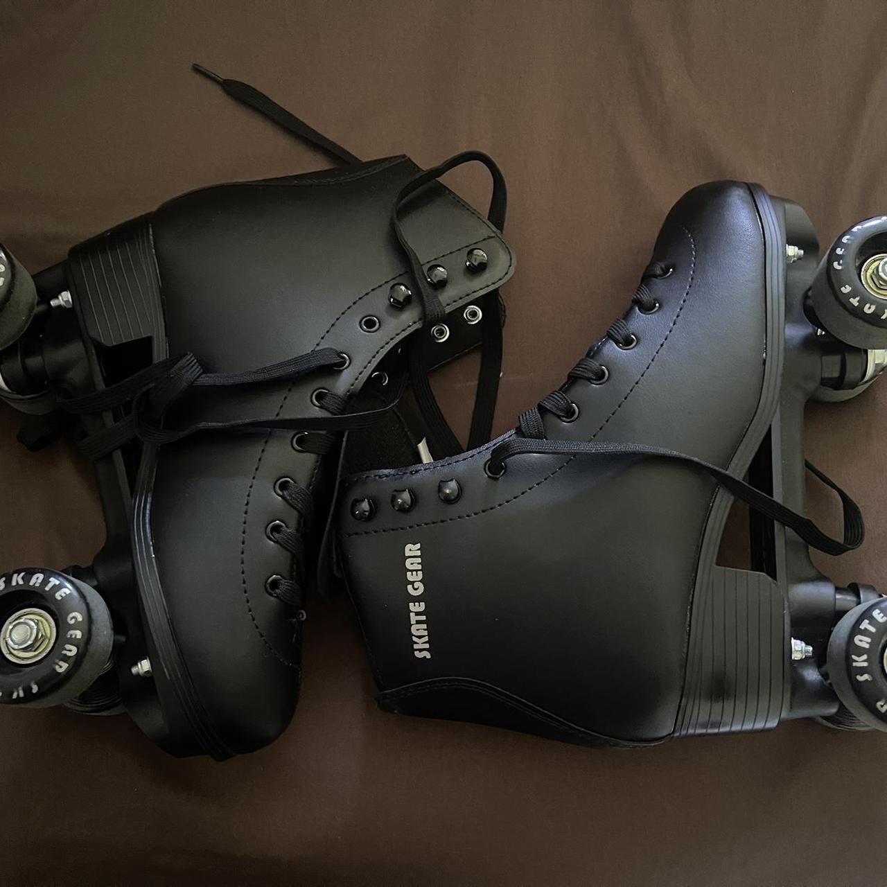 Black and silver roller skates Size: 9 in women or... - Depop