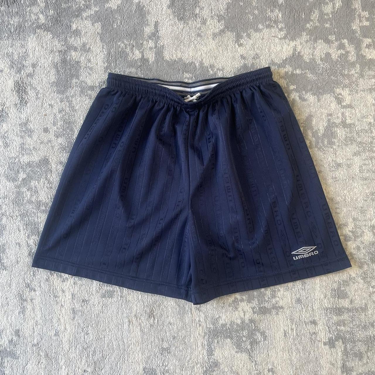Vintage Umbro shorts - All over spell out design... - Depop