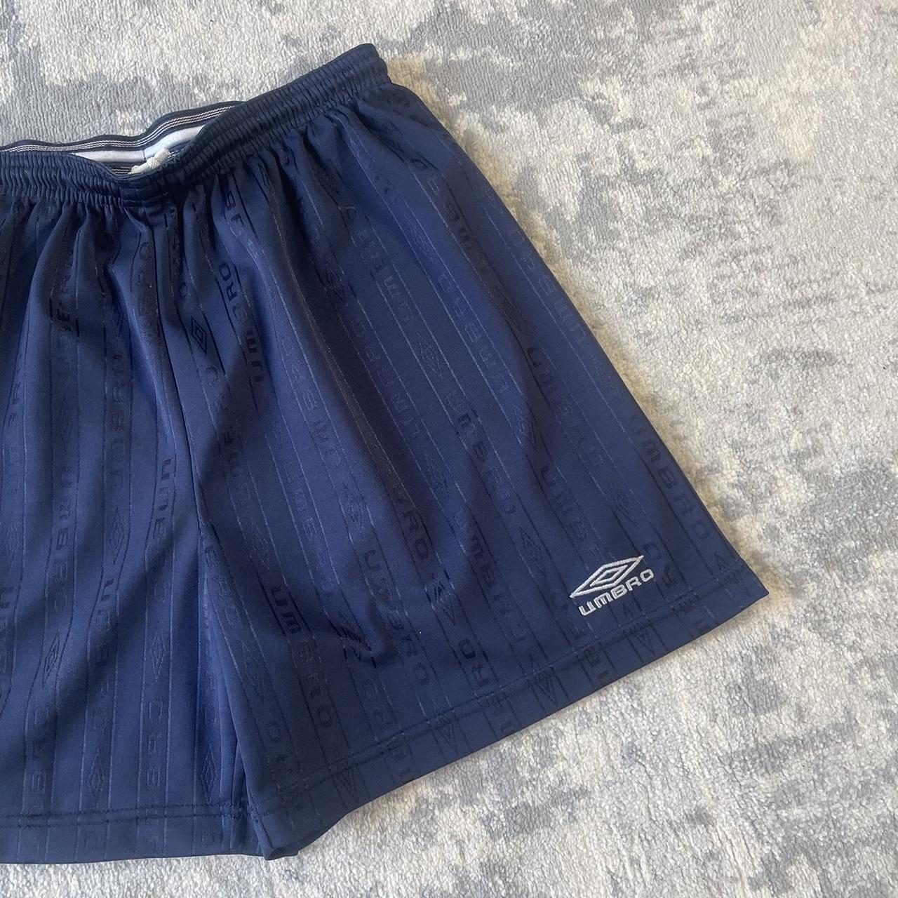Vintage Umbro shorts - All over spell out design... - Depop