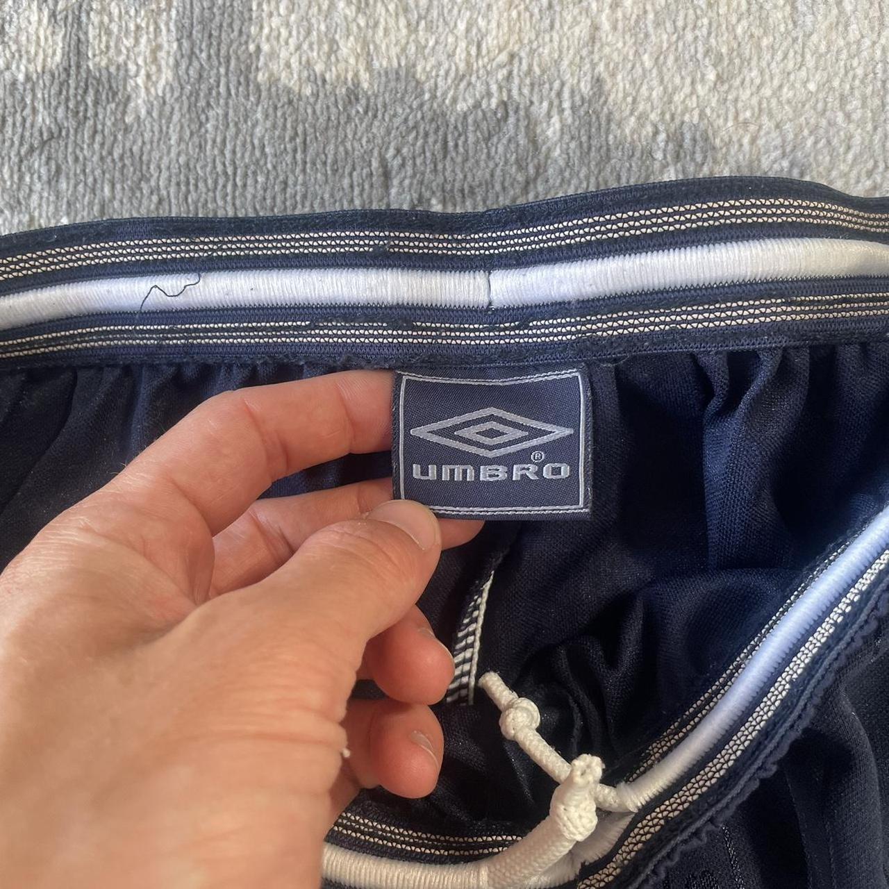 Vintage Umbro shorts - All over spell out design... - Depop