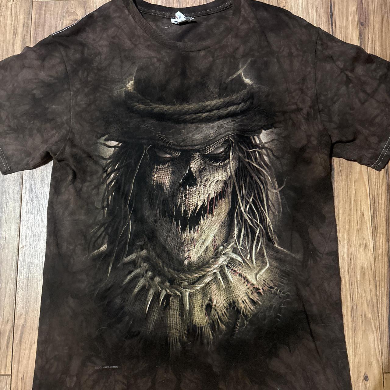 Brown and black James Ryman scarecrow tee seen on... | Depop