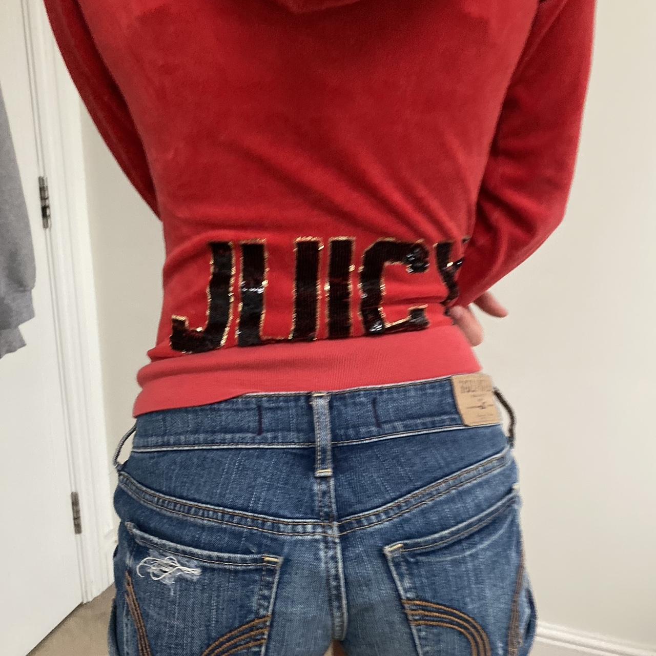 Super hot red juicy velour hoodie/ tracksuit top,... - Depop