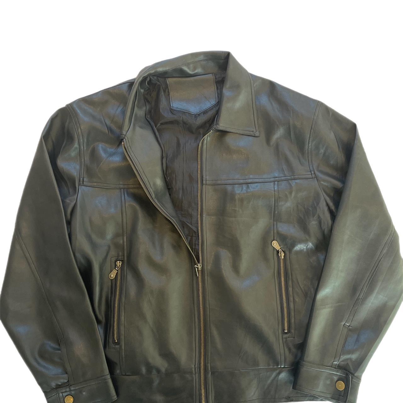 Vintage french leather jacket fits like a L - Depop