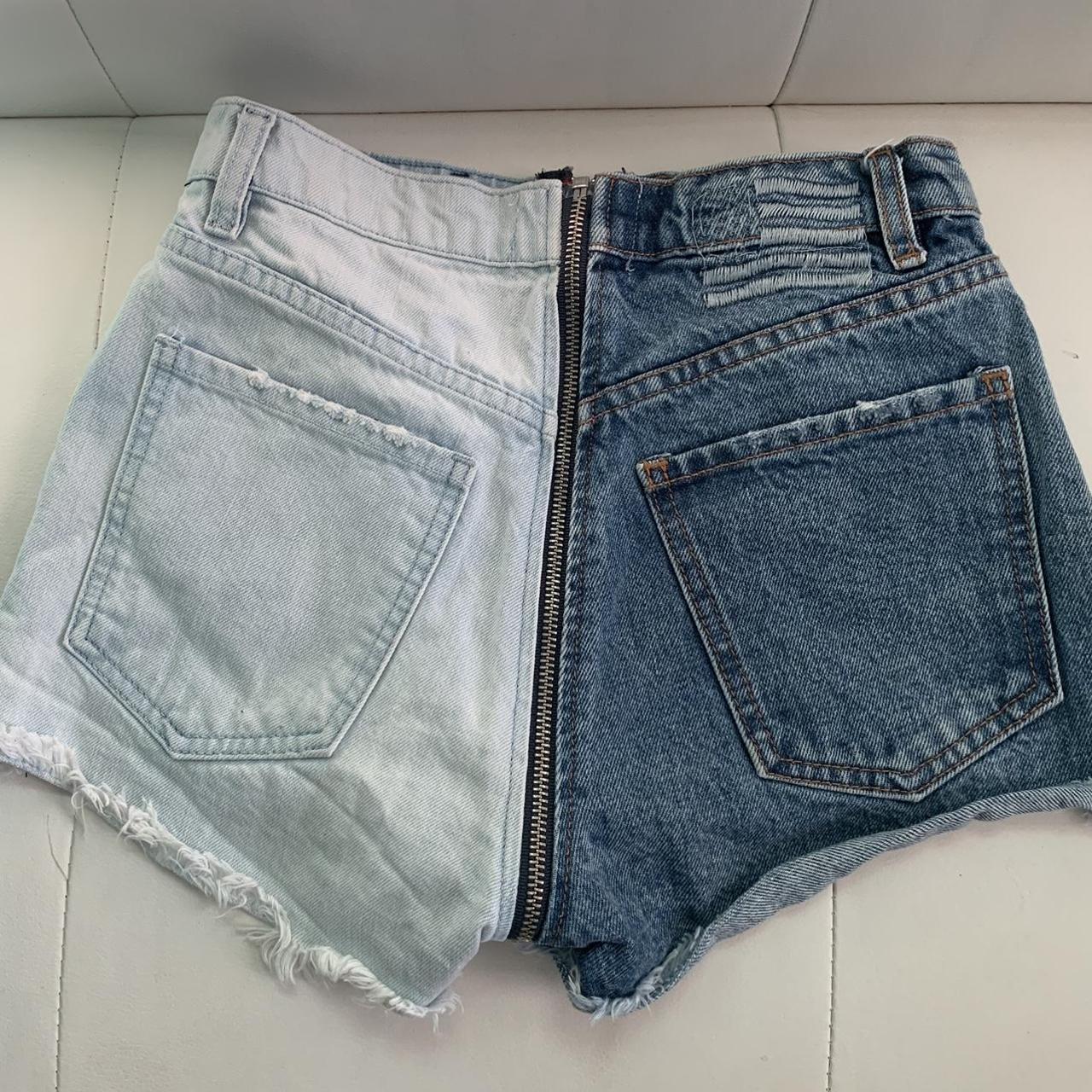 Adorable Revice two tone shorts with full zipper... - Depop