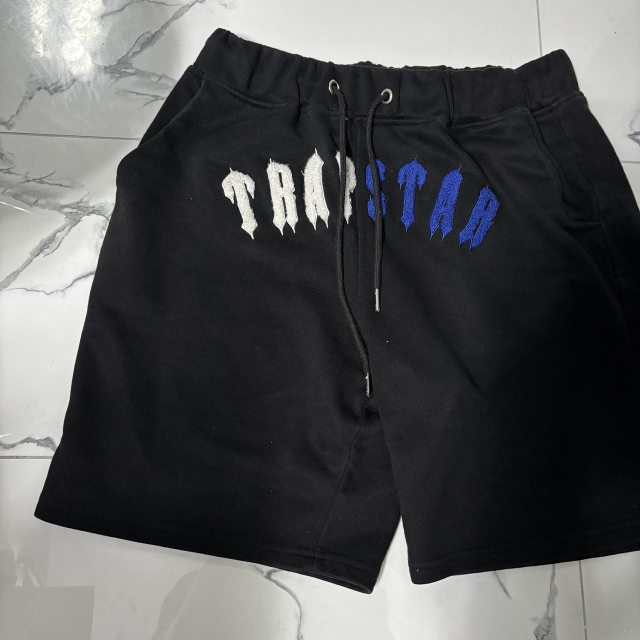 Black and blue Trapstar shorts Across - Depop