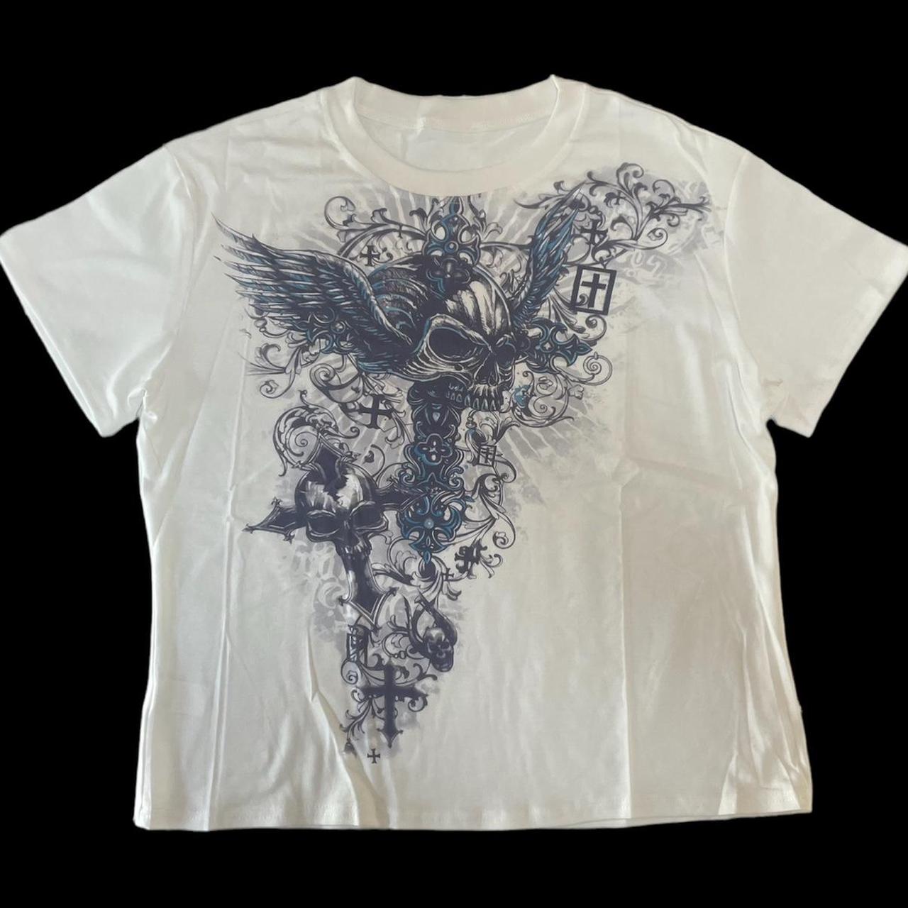 Grunge Emo Graphic skull T Shirt ALL SIZES... - Depop